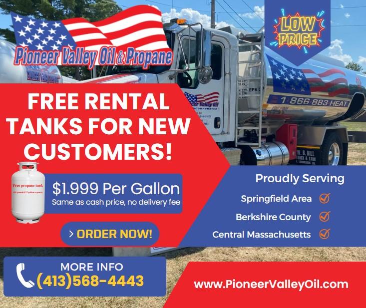 NEW CUSTOMER PROMO – FREE RENTAL TANKS! – Pioneer Valley Oil & Propane